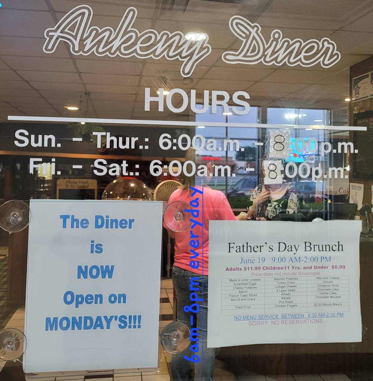 Menu at Ankeny Diner restaurant, Ankeny, 133 SE Delaware Ave