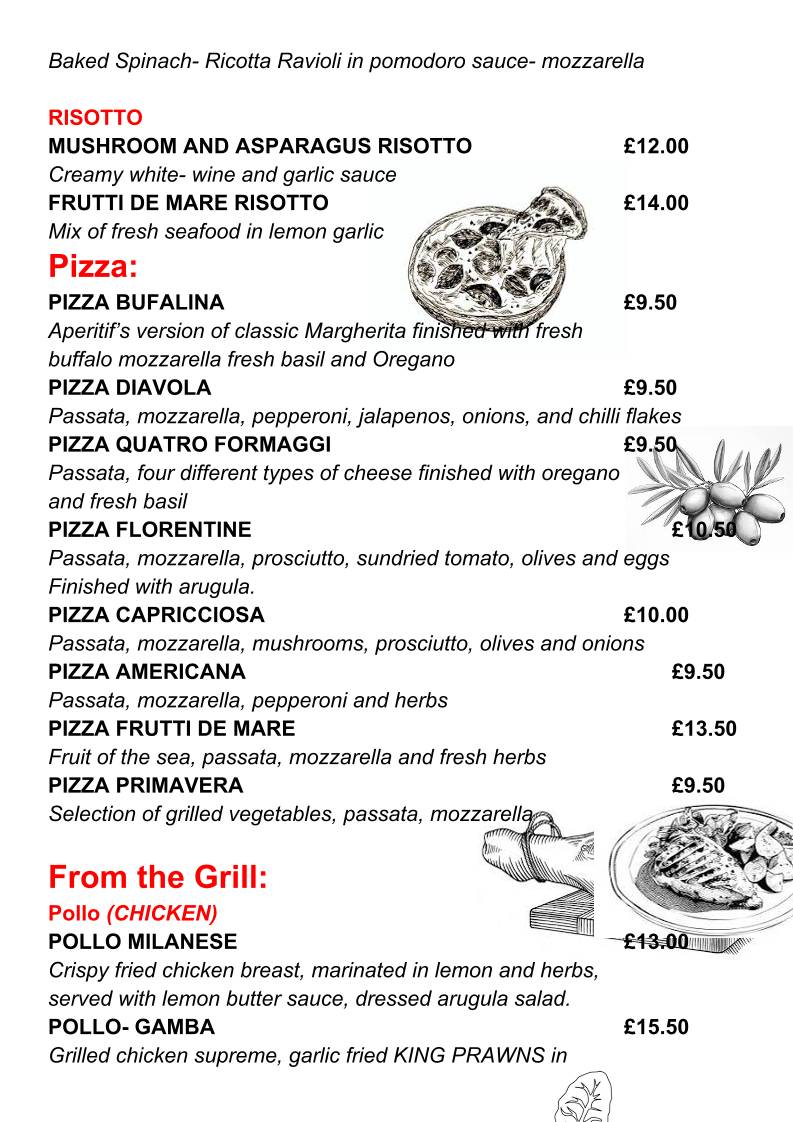 Menu at Aperitif restaurant, Sunderland