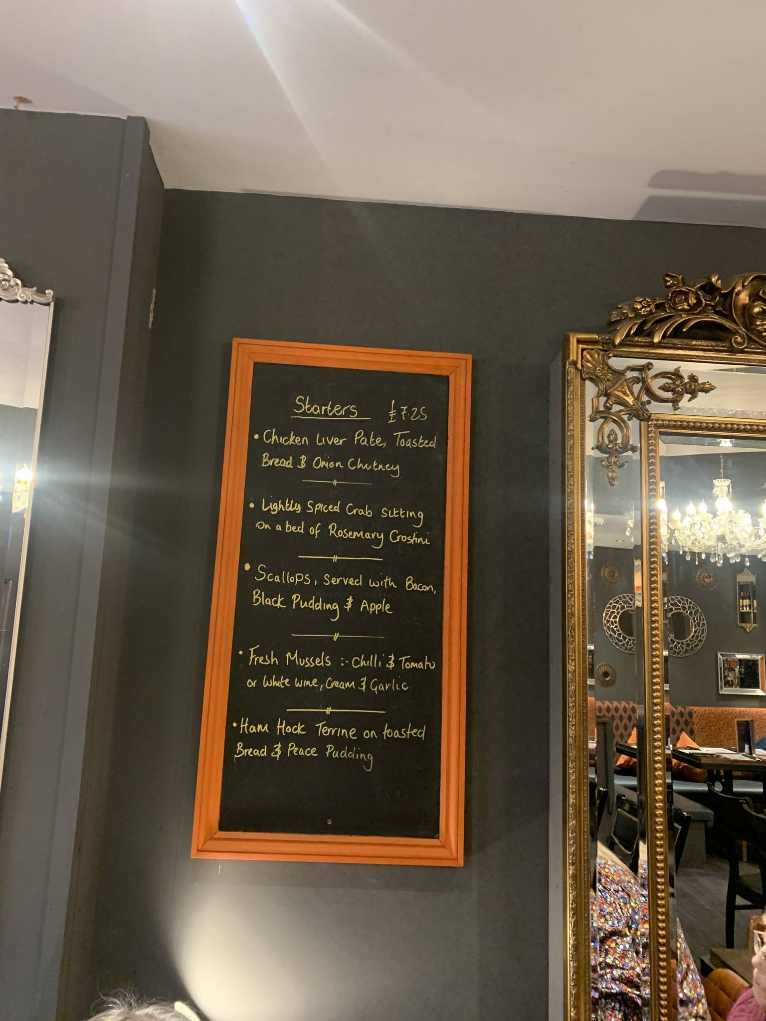 Menu at Aperitif restaurant, Sunderland