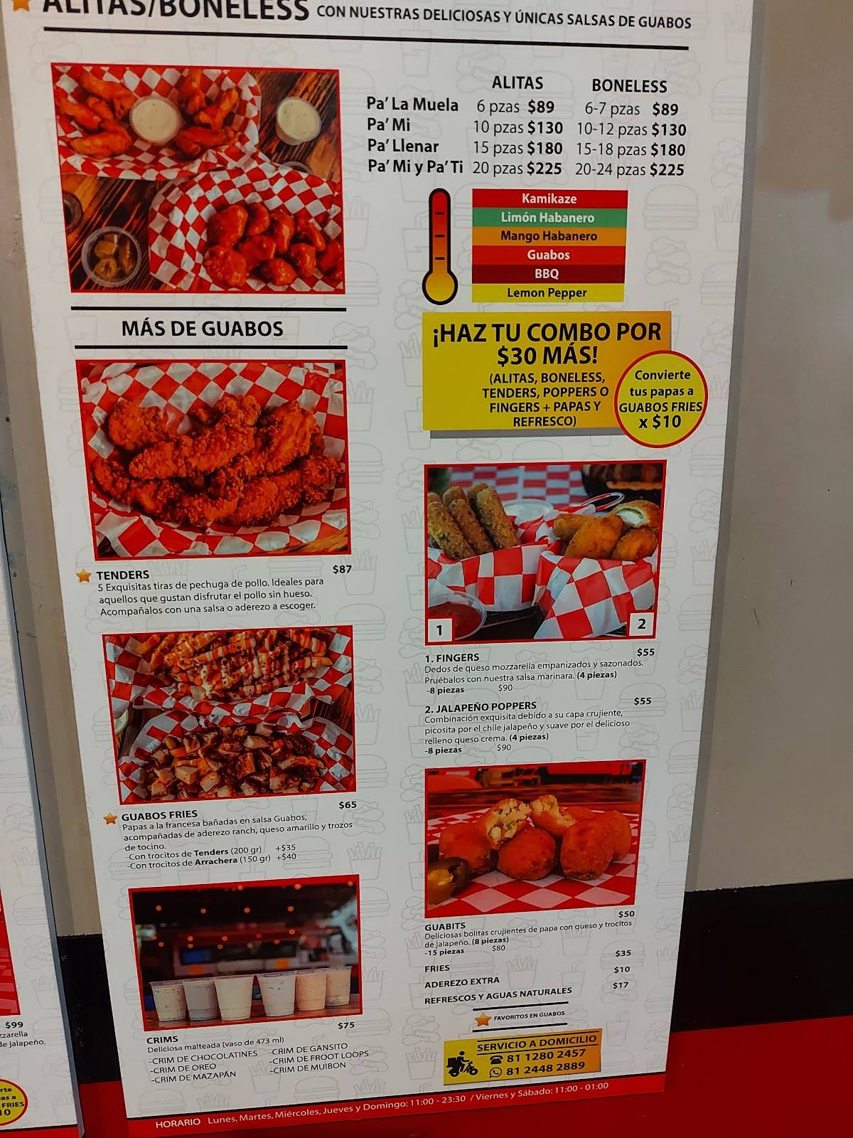 Carta del restaurante Guabos Foodtruck, Apodaca, Estardo Guajardo 408