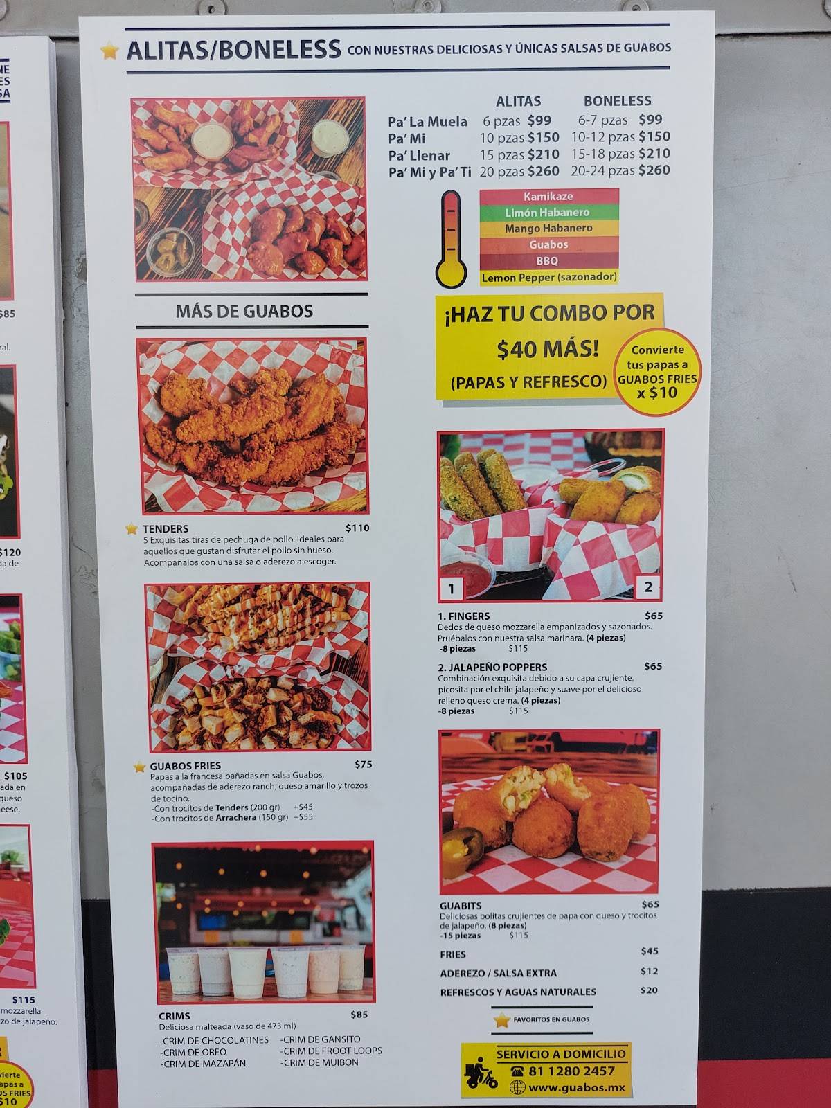 Carta del restaurante Guabos Foodtruck, Apodaca, Estardo Guajardo 408