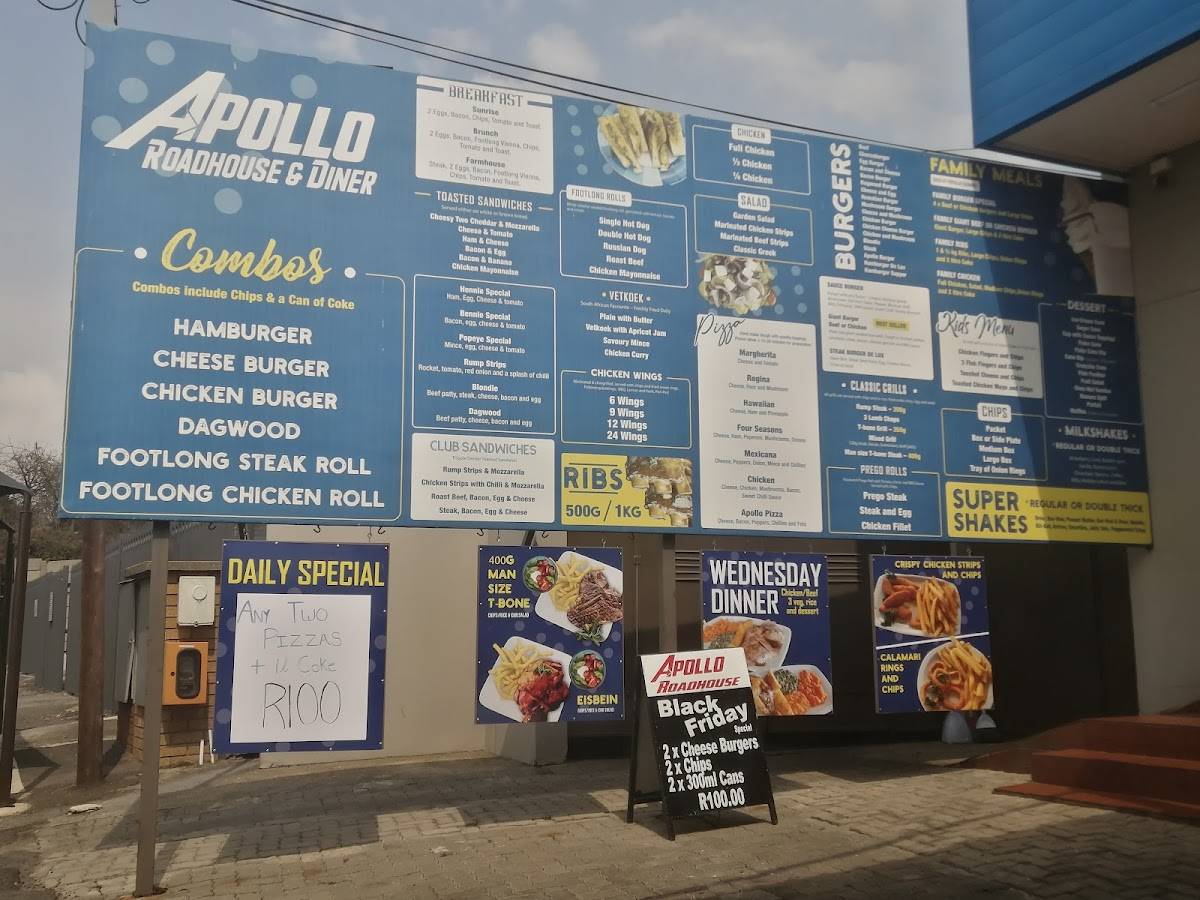 Menu at Apollo Roadhouse and Diner restaurant, Edenvale
