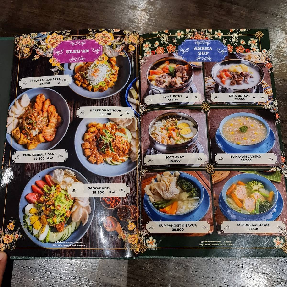 Menu at Aroem Restaurant & Ballroom, Semarang