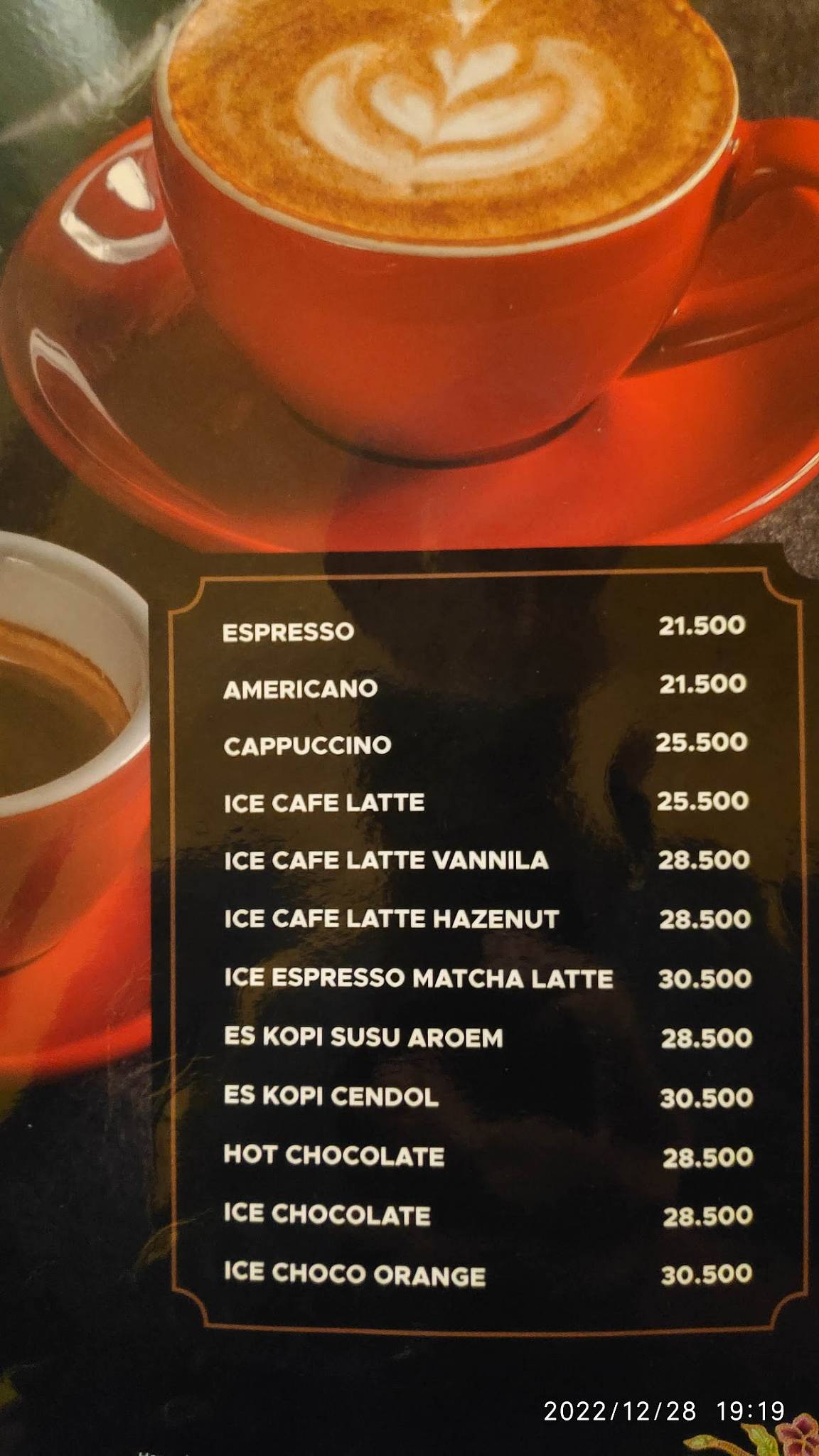 Menu at Aroem Restaurant & Ballroom, Semarang