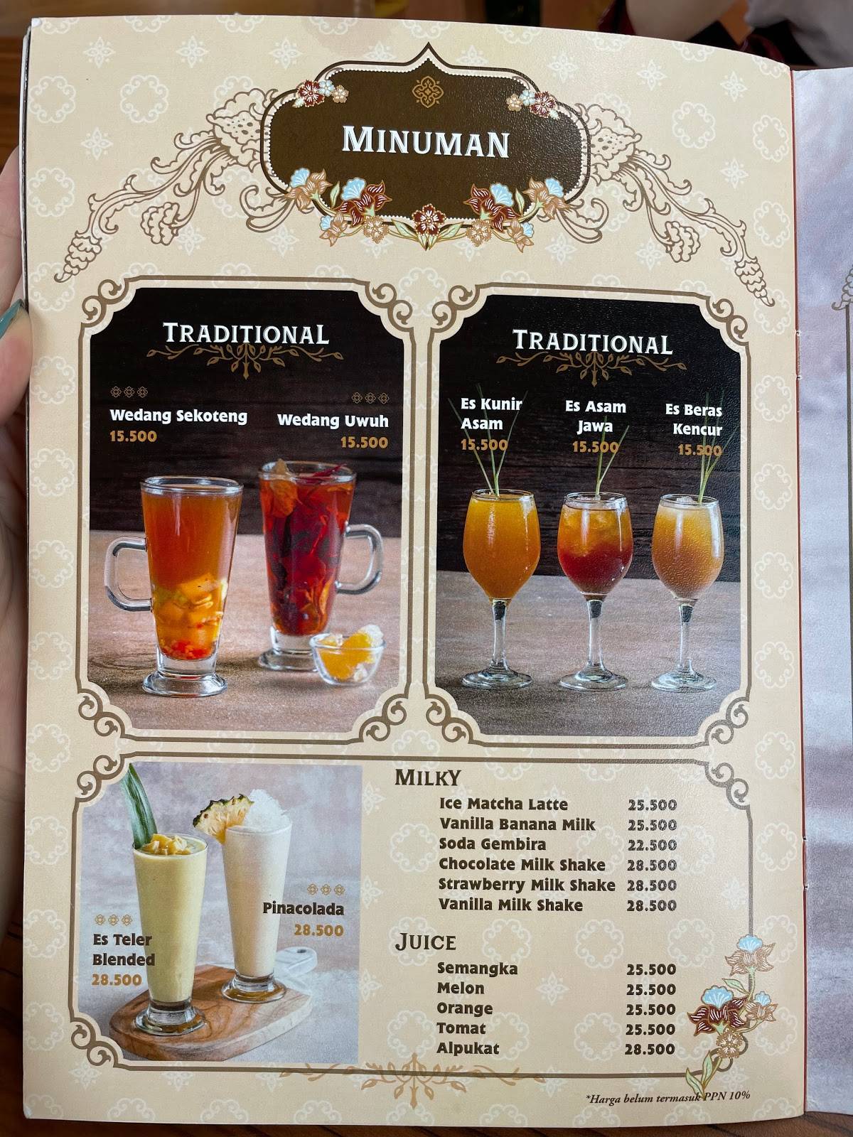Menu at Aroem Restaurant & Ballroom, Semarang