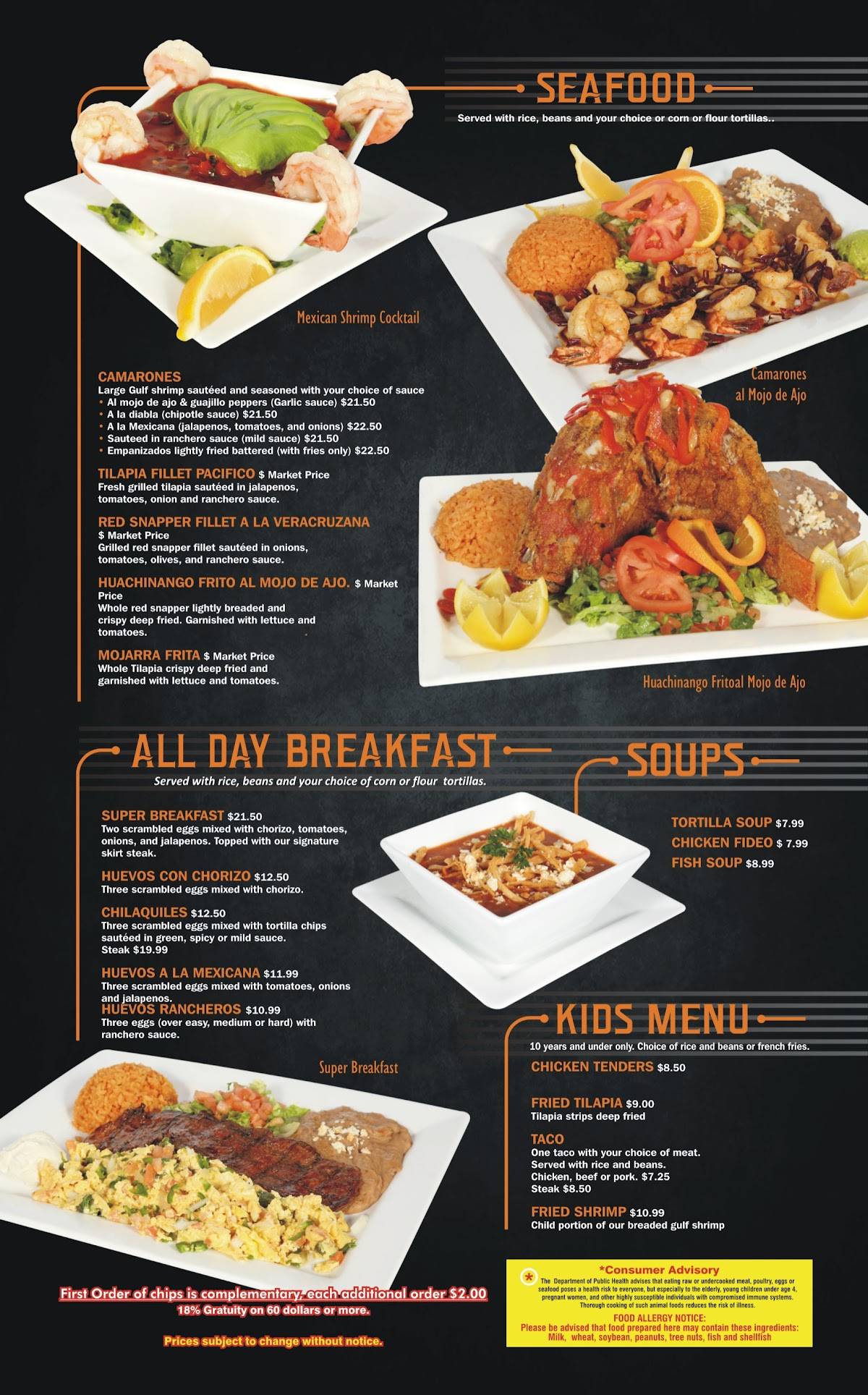 Menu at Asada Grill & Cantina restaurant, Highland, W 45th St