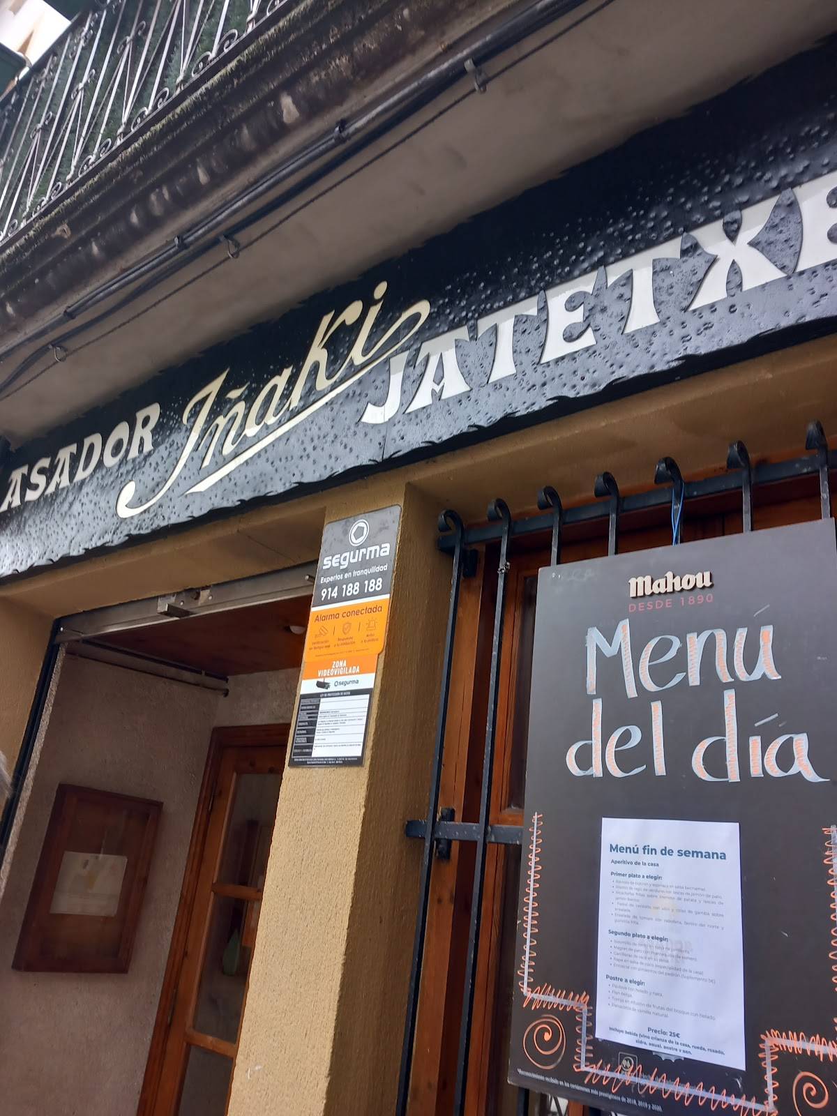 Carta del restaurante Asador Iñaki Jatetxea, Irun