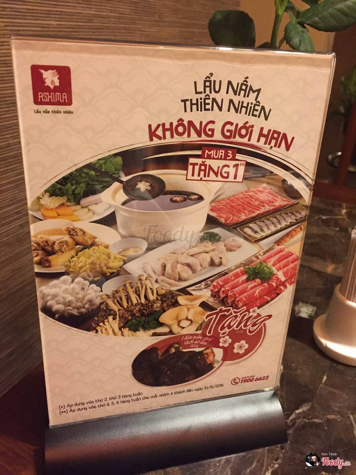 Menu at Ashima Tú Xương restaurant, Ho Chi Minh City, 11a Tú Xương