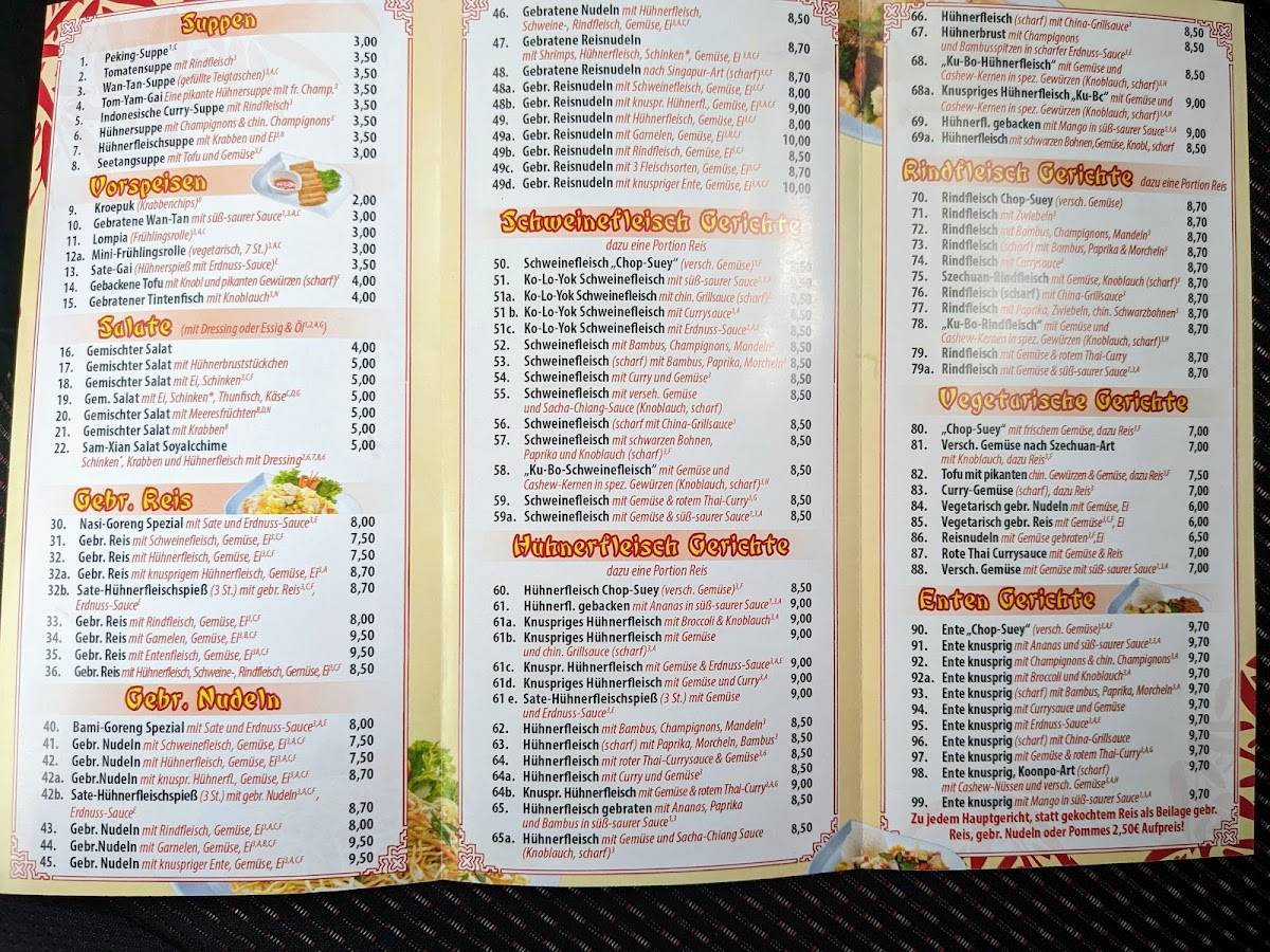 Speisekarte von Asia Express restaurant, Dorsten, Borkener Str. 110