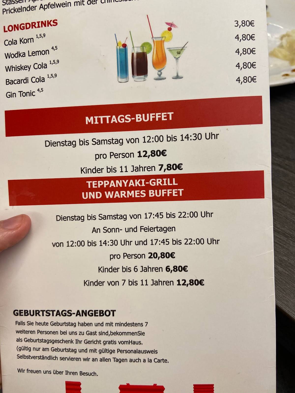 Menu at Asia-Restaurant Fang, Rhauderfehn