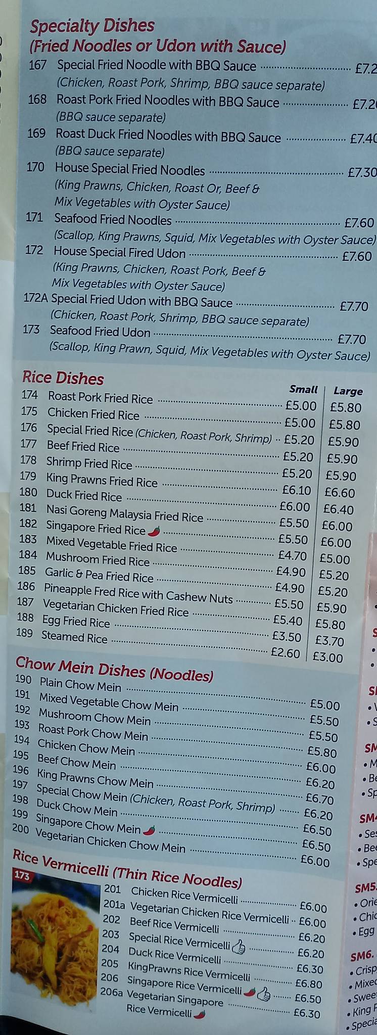 Menu at Asia Secret Recipes restaurant, March