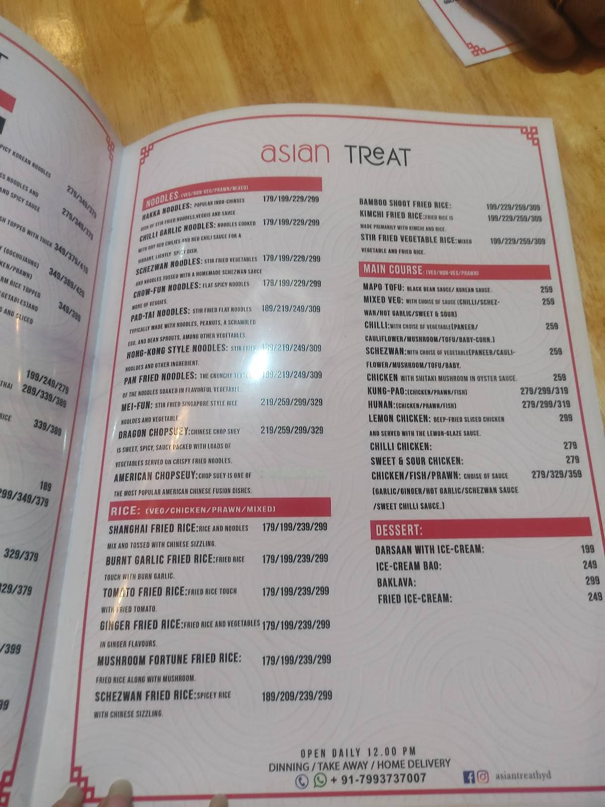 Menu at Asian Treat - Banjara hills (Modern Pan Asian Restaurant ...