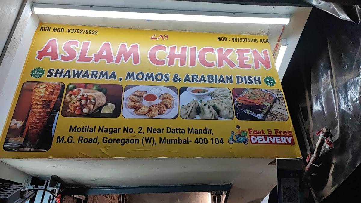 Menu at Aslam shawarma joint, Mumbai