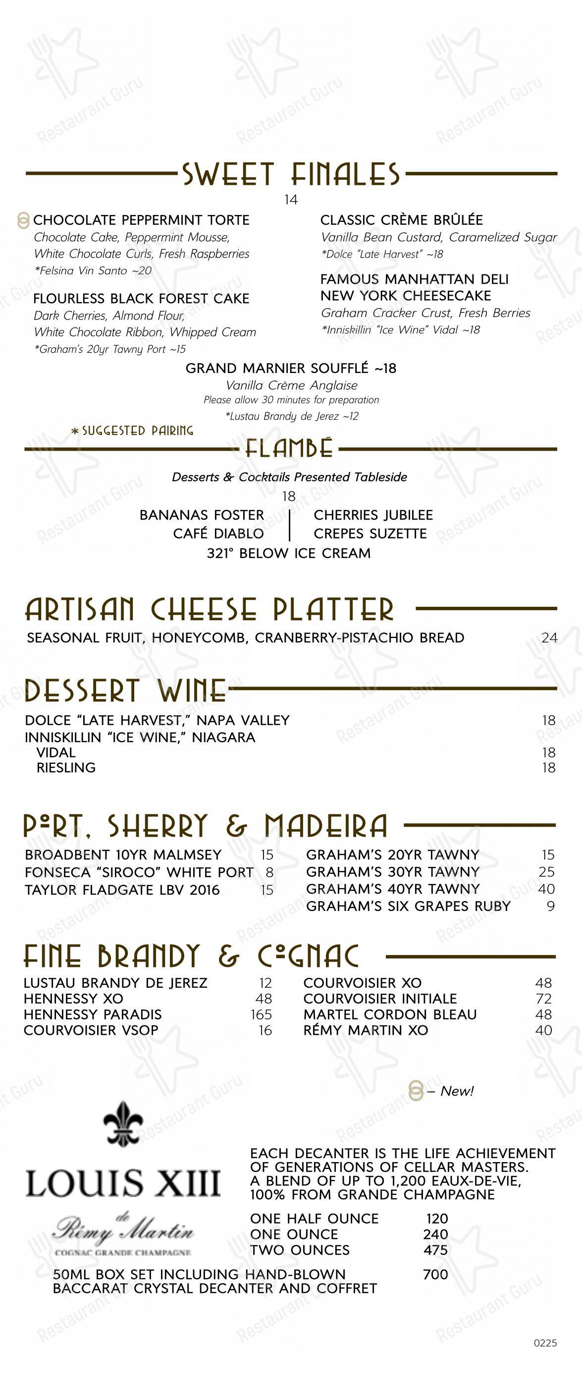 Menu at Atlantis Steakhouse, Reno