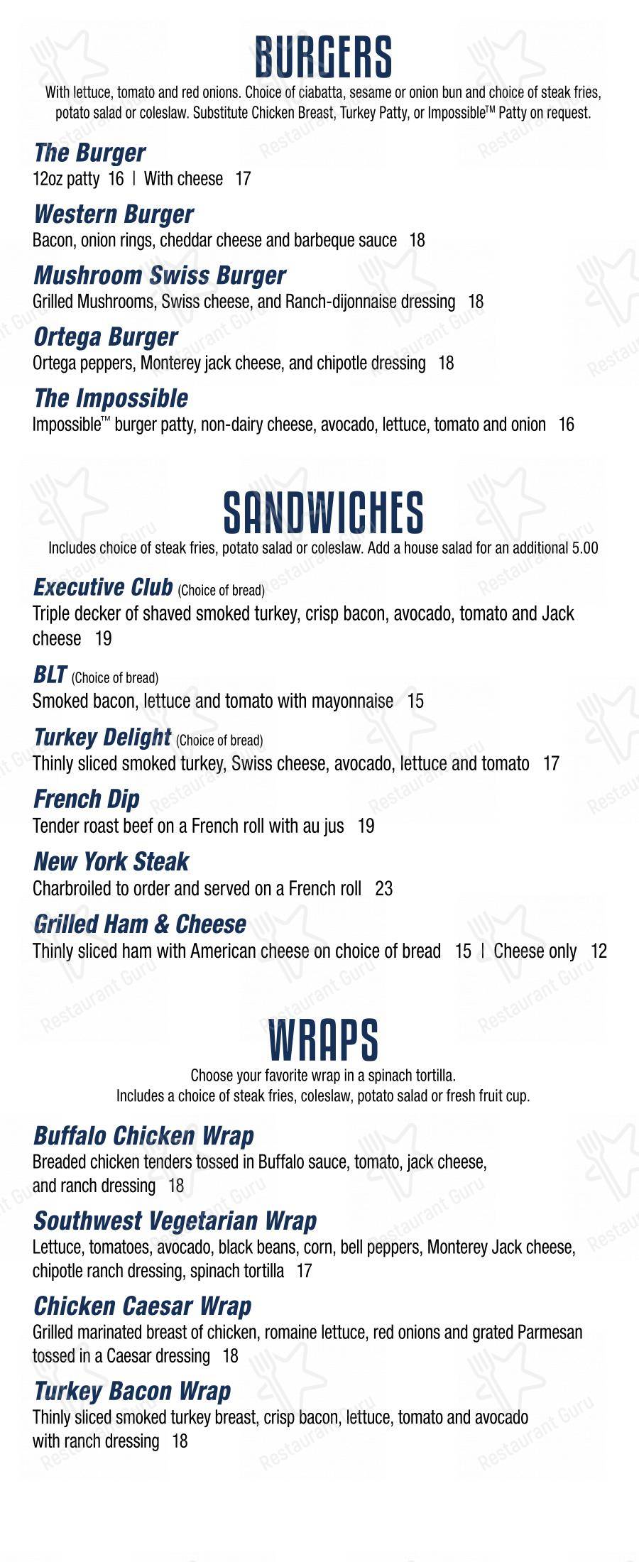 Menu at Atlantis Steakhouse, Reno