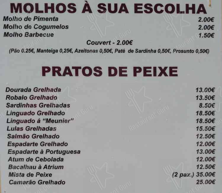 Menu at Atrium pub & bar, Albufeira