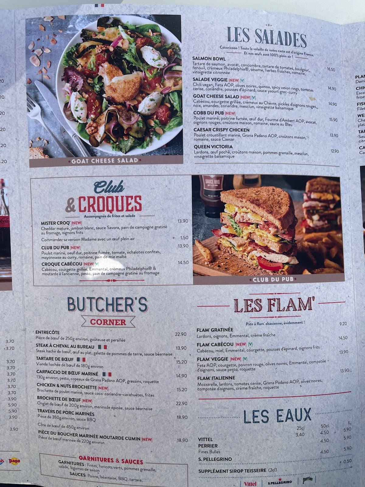 Menu au Au Bureau Belfort pub et bar, Belfort