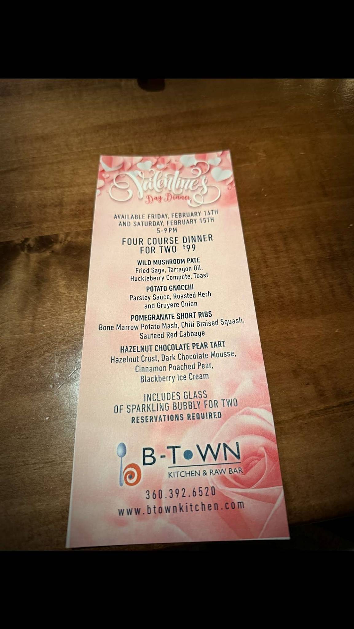 Menu at B-Town Kitchen And Raw Bar, Bellingham