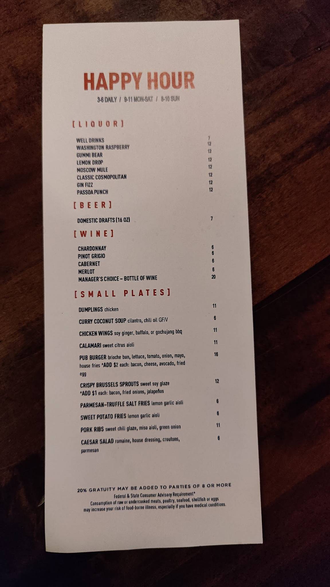 Menu at B-Town Kitchen And Raw Bar, Bellingham