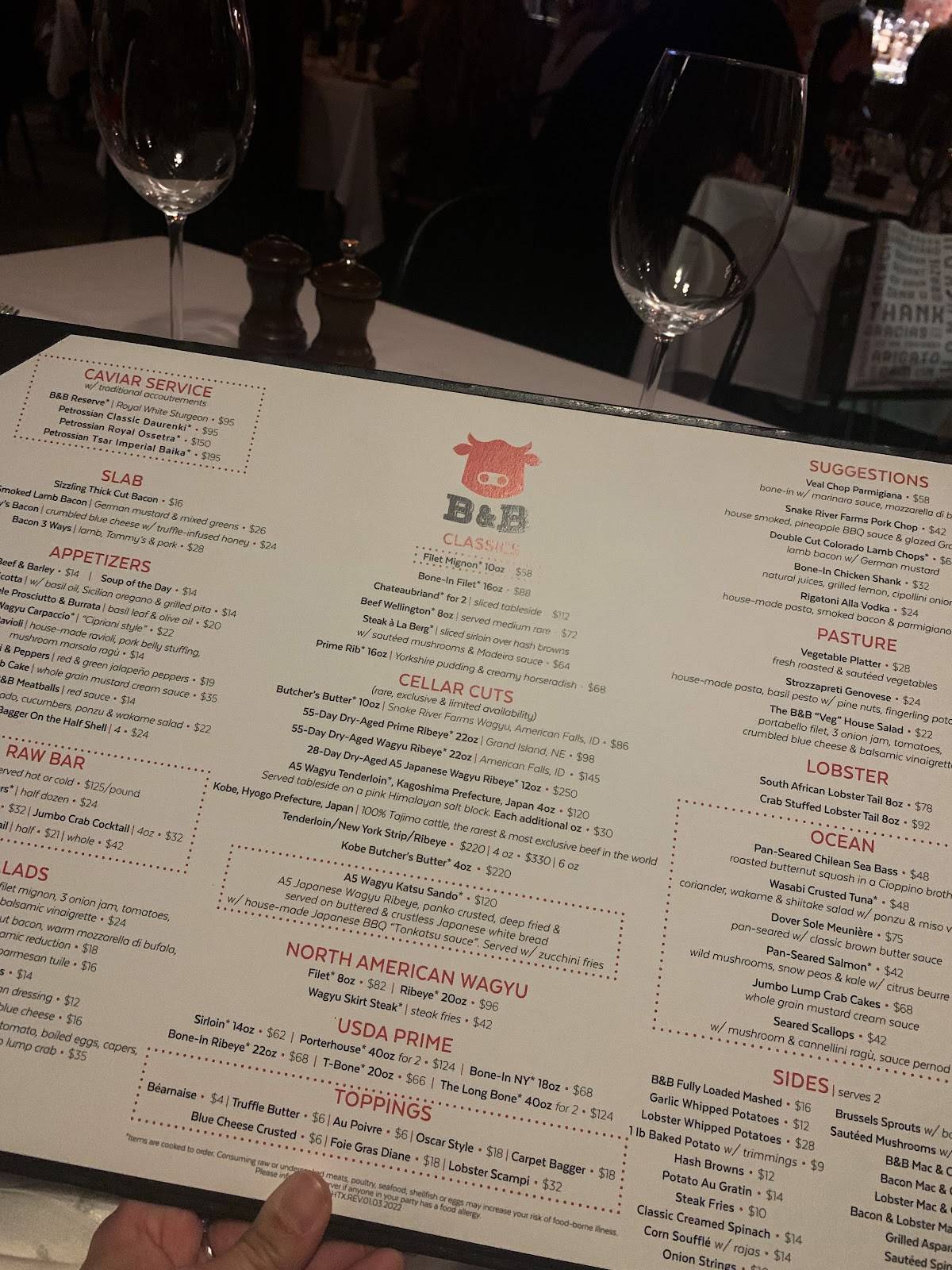 Menu at B&B Butchers & Restaurant, Houston