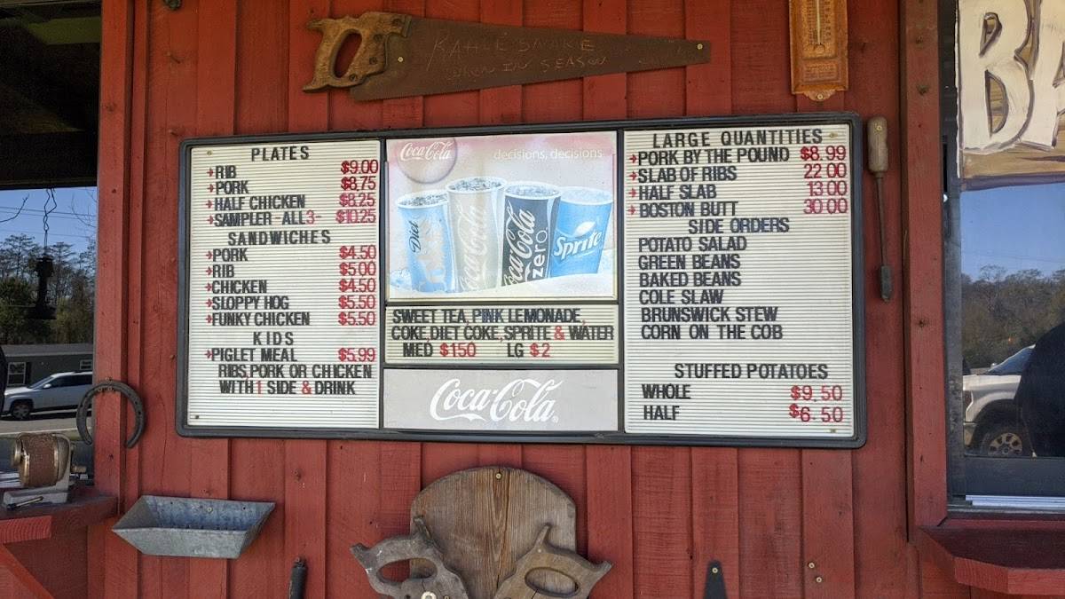 Menu at BARNYARD BBQ, Douglas