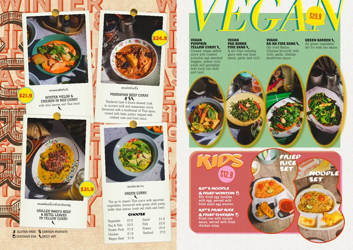 Menu at BB Thai Town restaurant, Adelaide