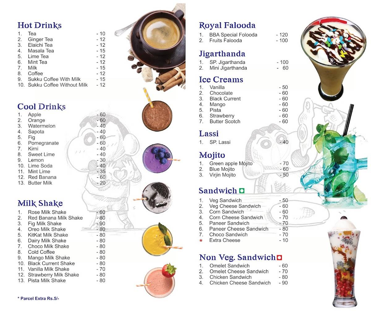 Menu at BBA HOT & COOL, Chennai