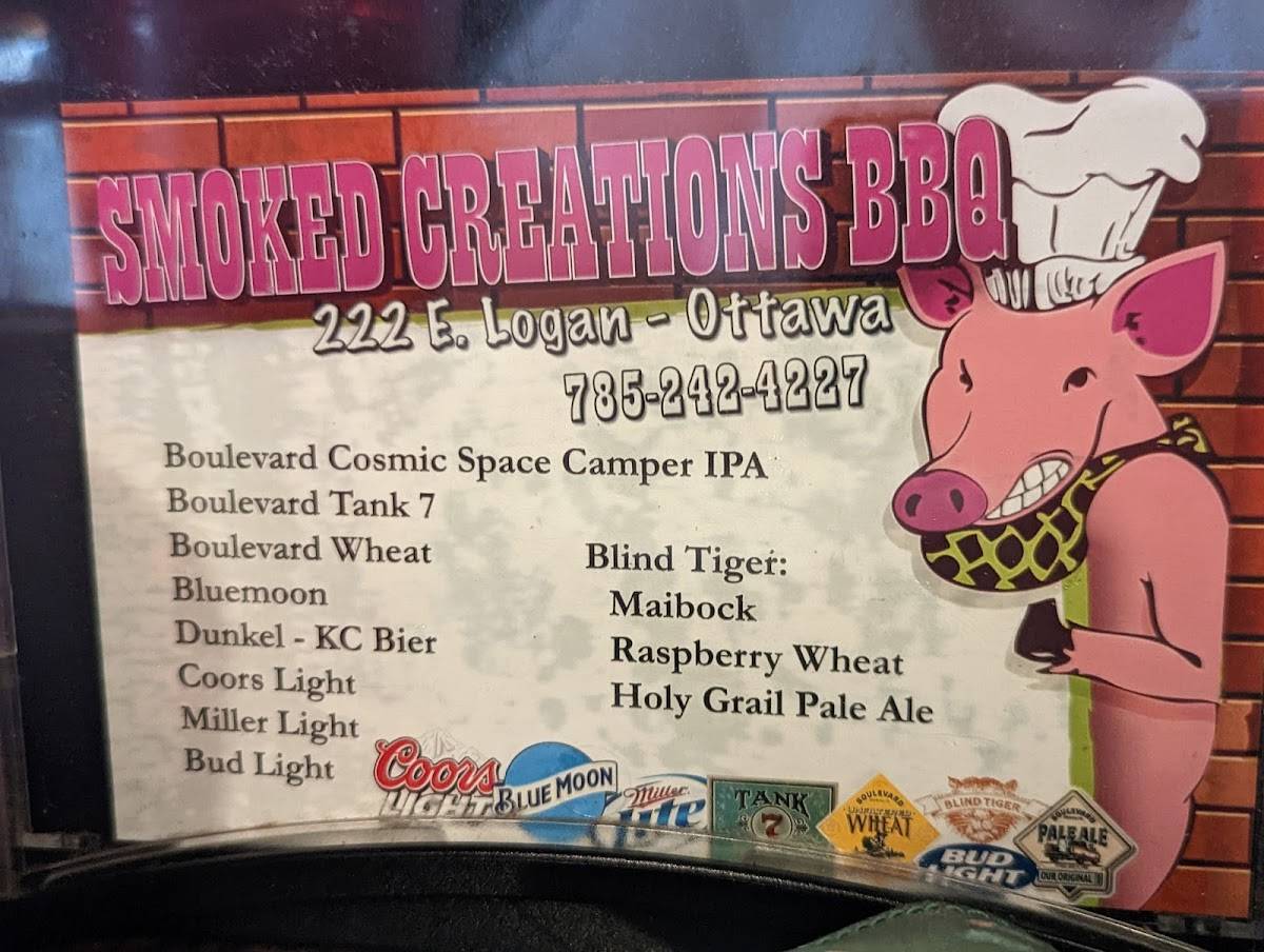 Menu at Smoked Creations BBQ, Ottawa