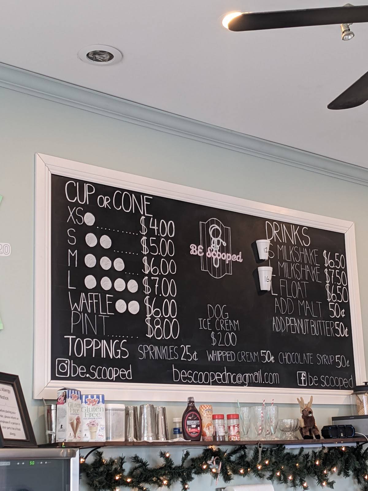 Menu at BE Scooped desserts, Banner Elk