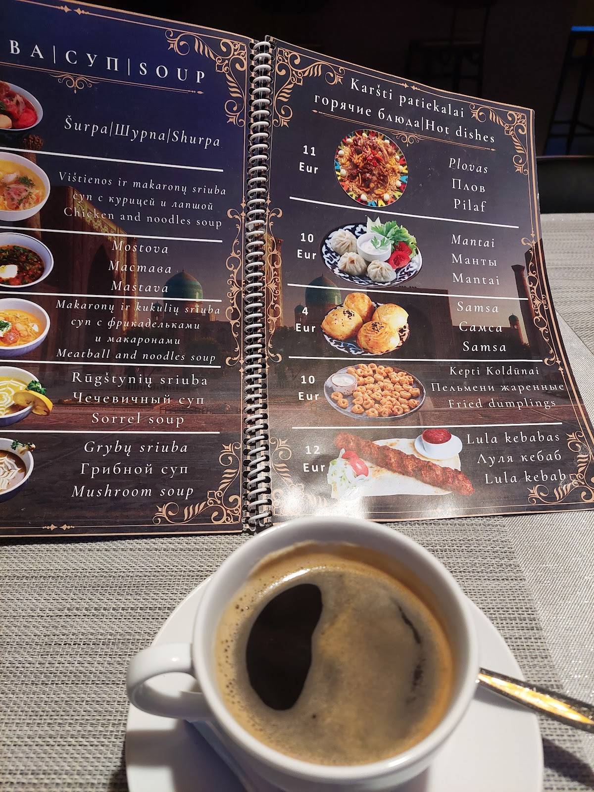 Menu at BEK Uzbekiškas Restoranas restaurant, Vilnius