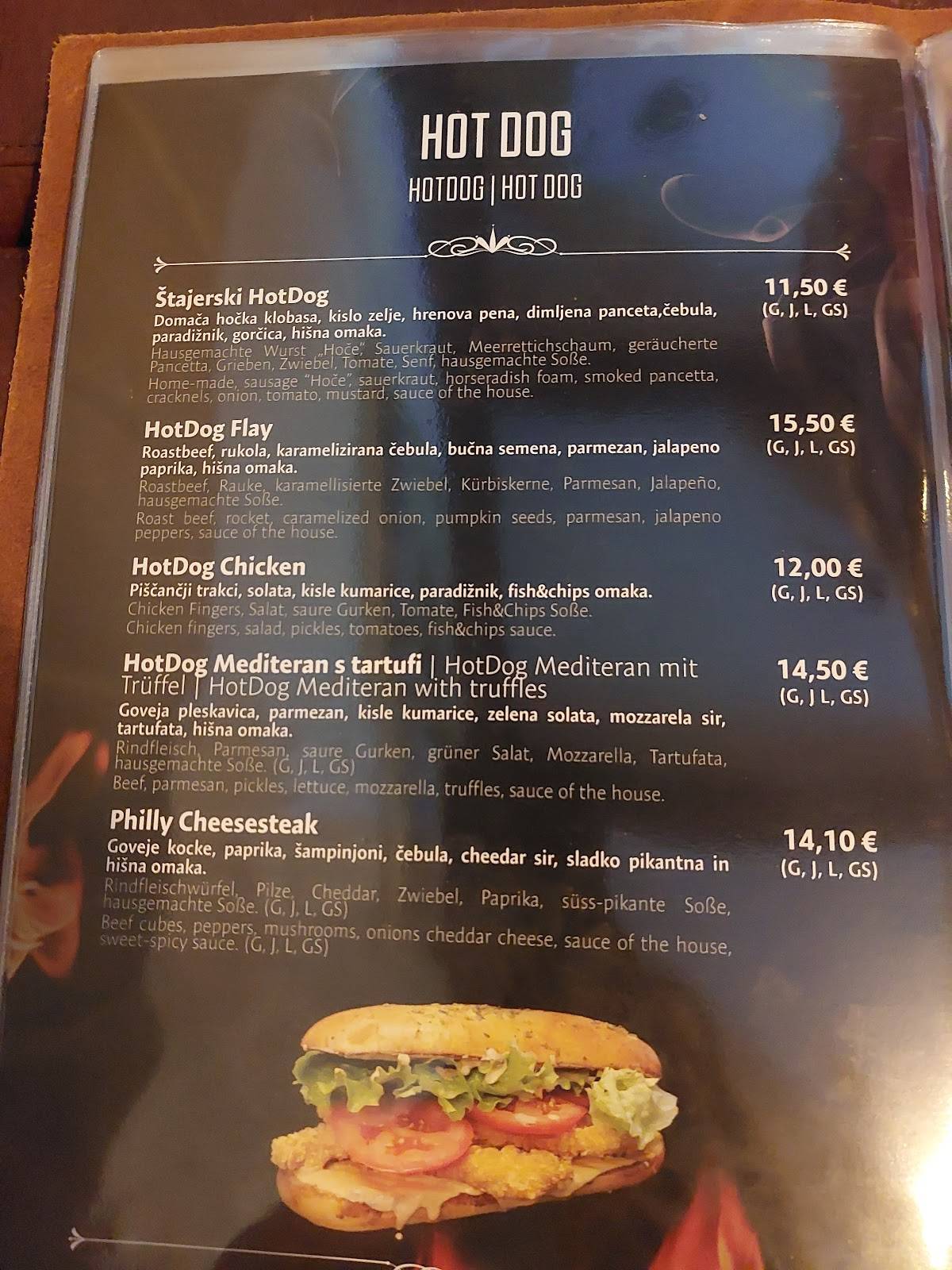 Menu at BLACK SMITH STEAKHOUSE, Spodnje Hoče