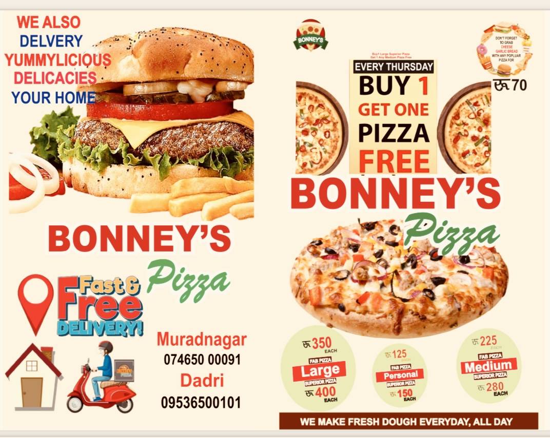 Menu at BONNEY'S PIZZA MURADNAGAR, Muradnagar