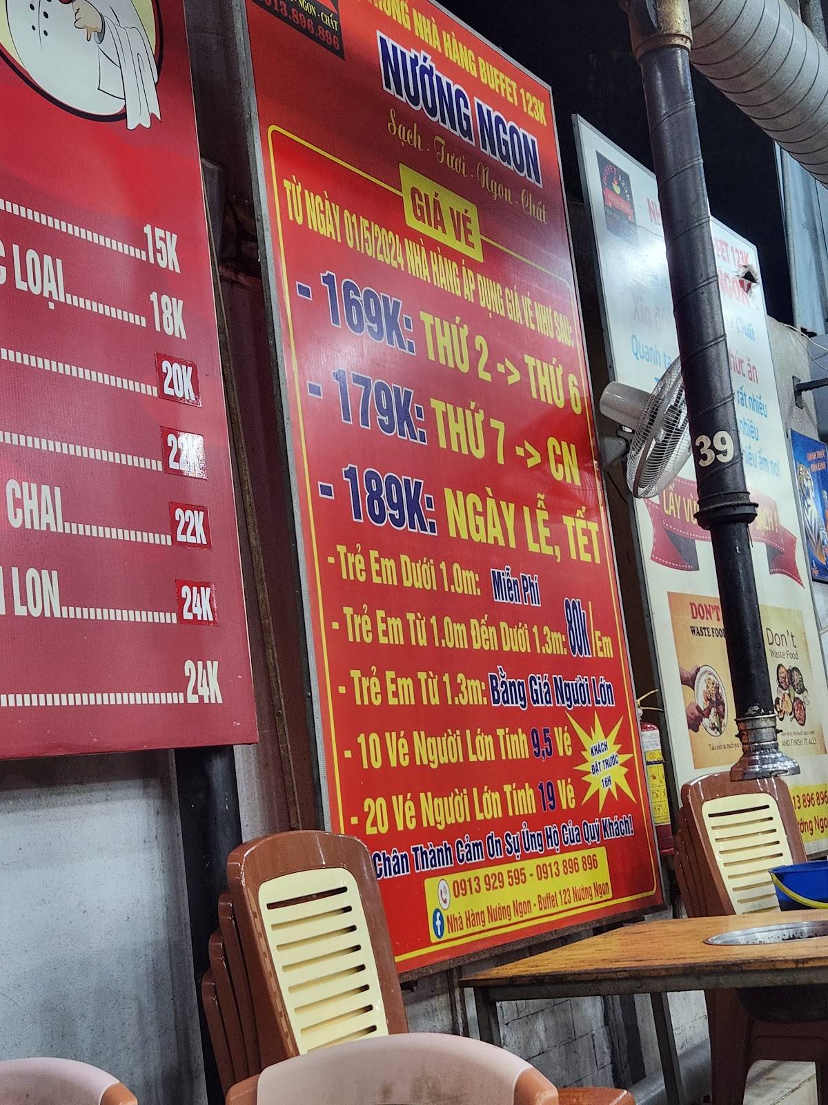Menu at BUFFET 123K NUONG NGON-SONG HANH restaurant, Ho Chi Minh City