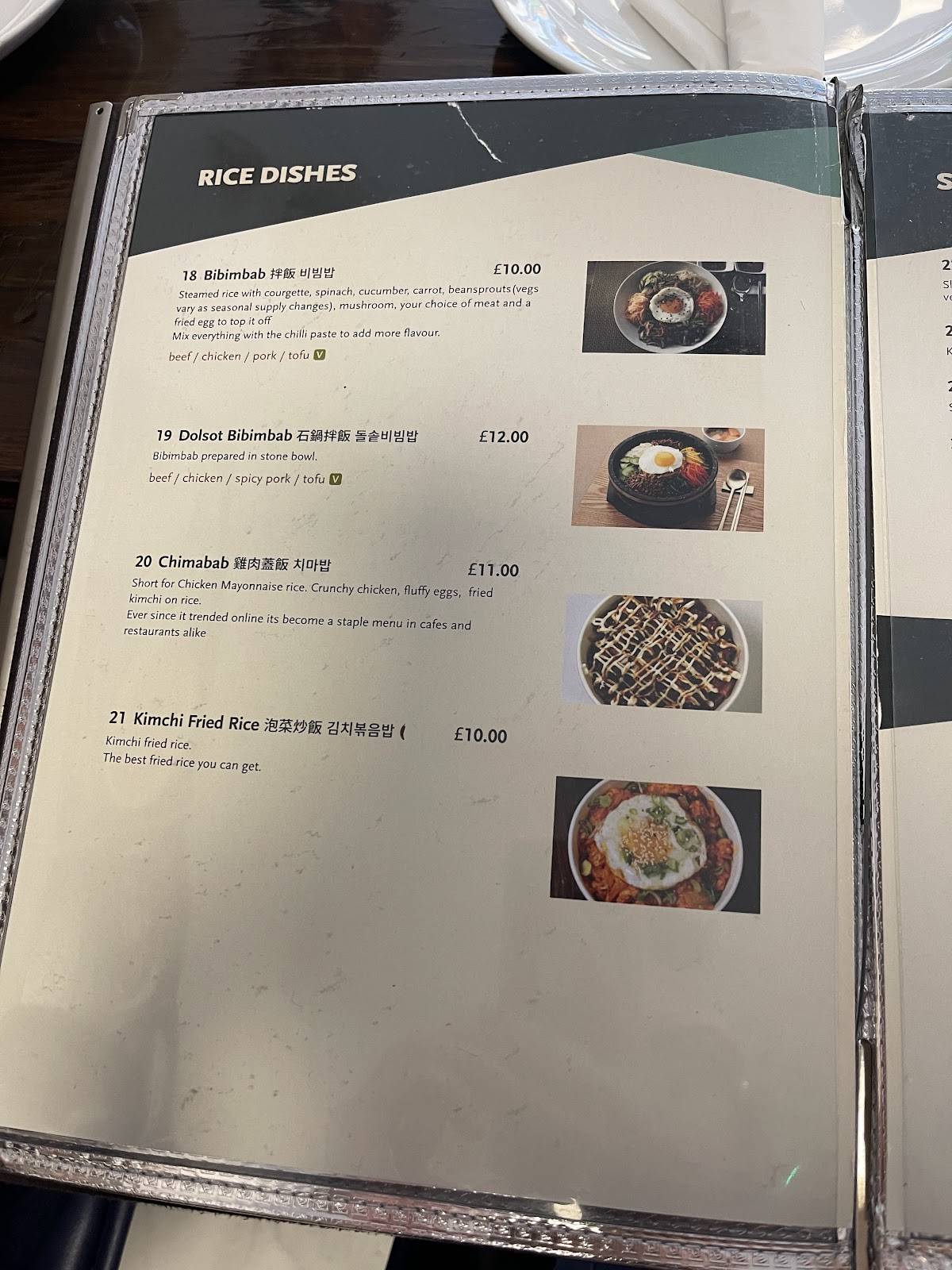 Menu at Bab Bab Korean Restaurant, Sutton, 294 High St