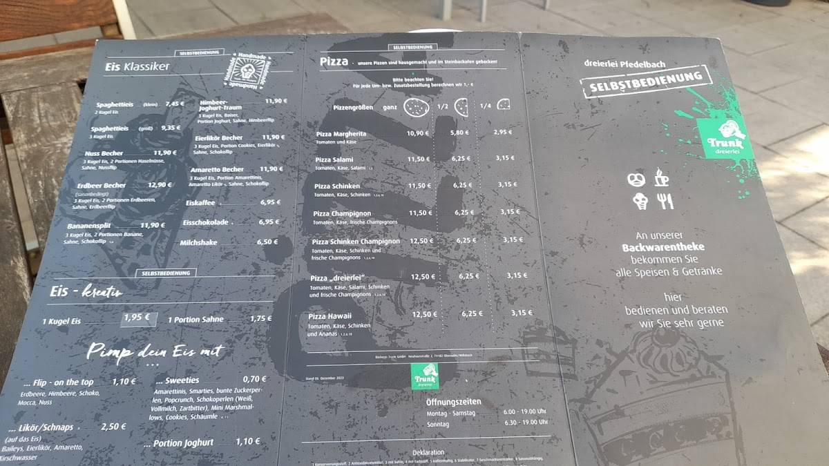 Carta de Bäckerei Trunk, Pfedelbach
