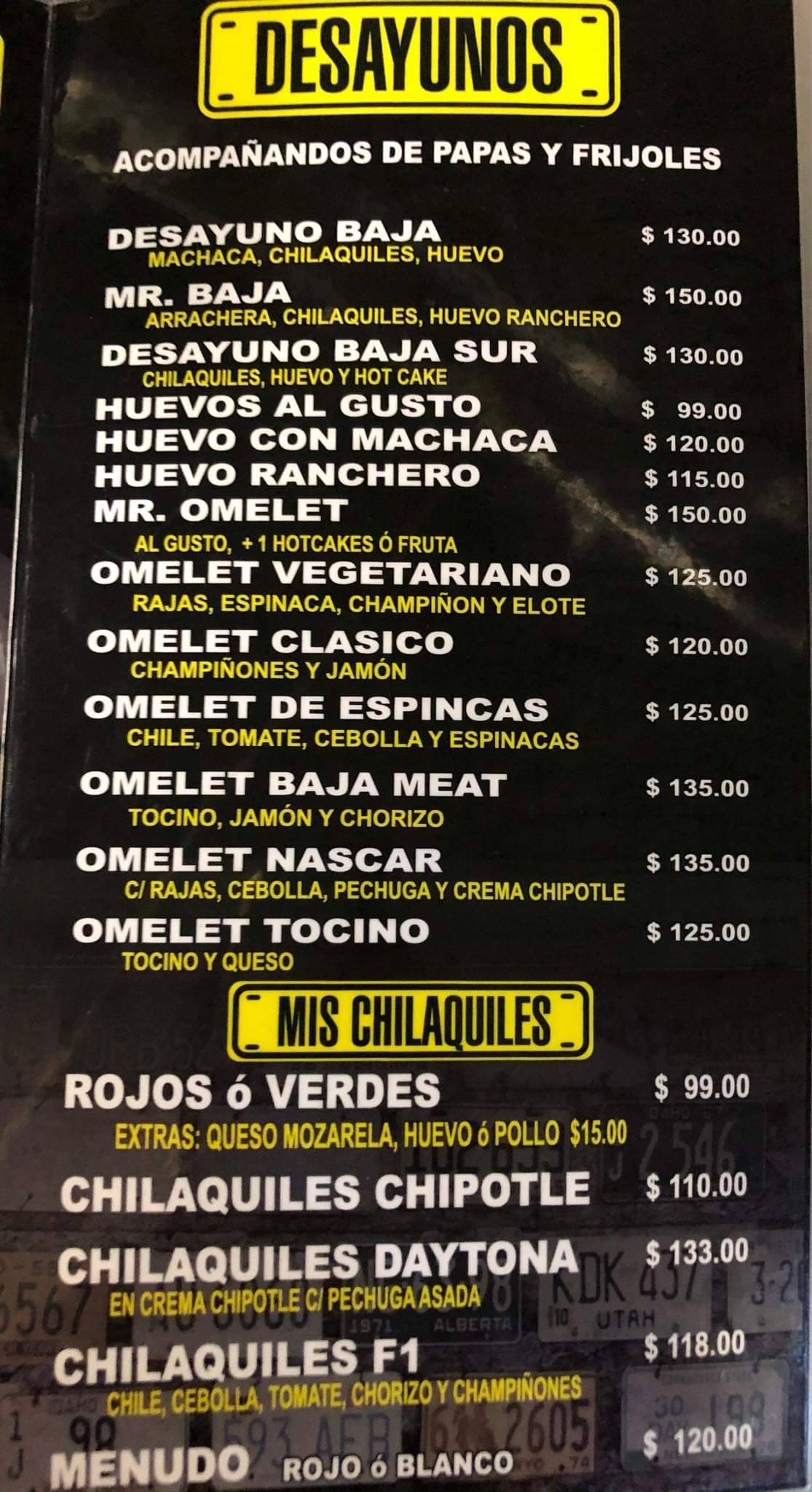 Menu at Baja Meat Restaurant, Mexicali, Calz Anáhuac 1800