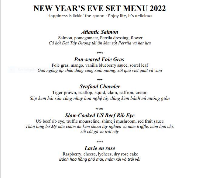 Carta del restaurante Bán Vé Du Thuyền Saigon Princess, Ciudad Ho Chi ...