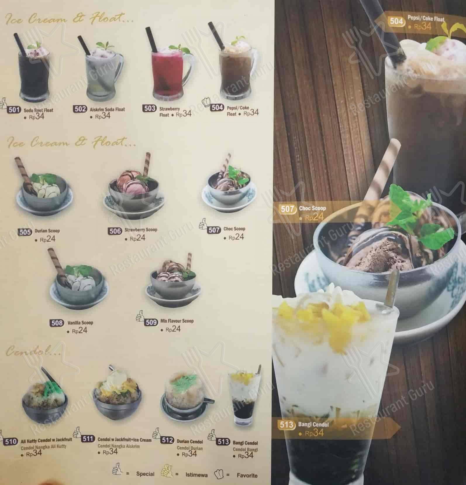 Carta de Bangi Cafe Coffee & Eatery, Yakarta