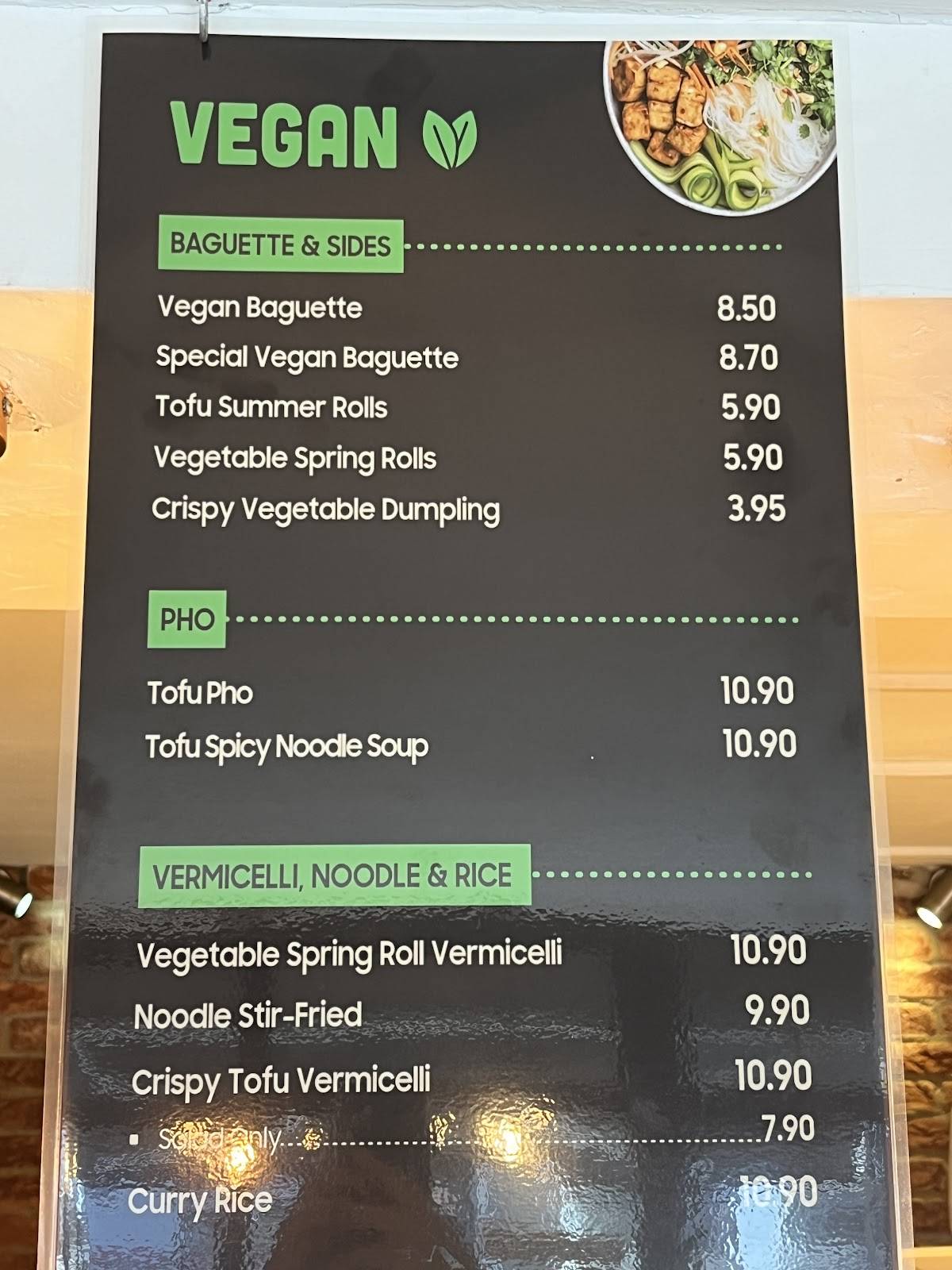 Menu at Banh Mi Ancient Saigon restaurant, London