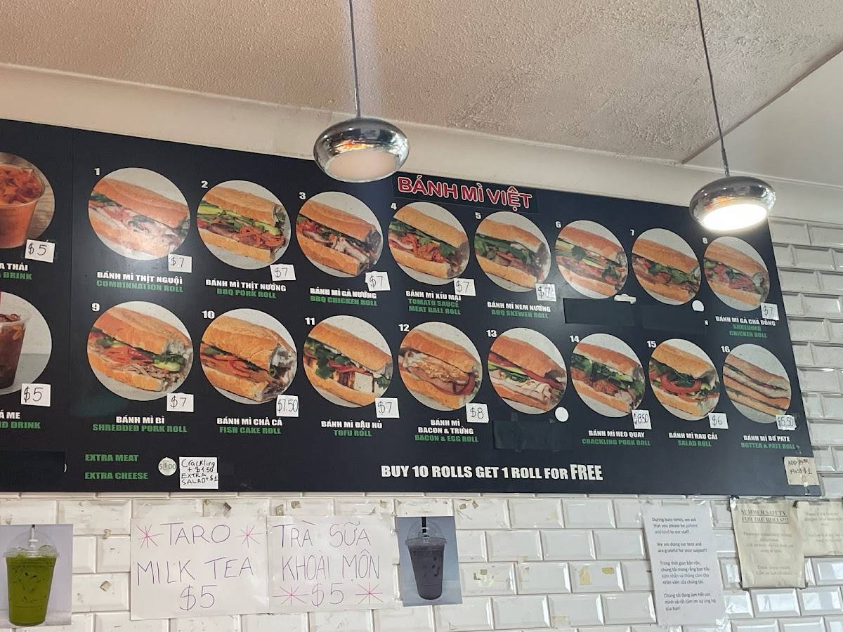 Menu at Banh Mi Viet fast food, Saint Albans
