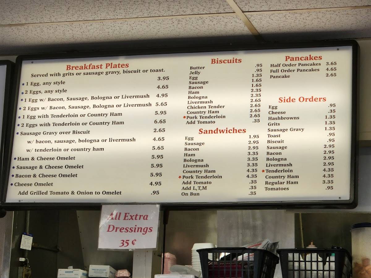 Menu at Bantam Chef restaurant, Marion, Rutherford Rd