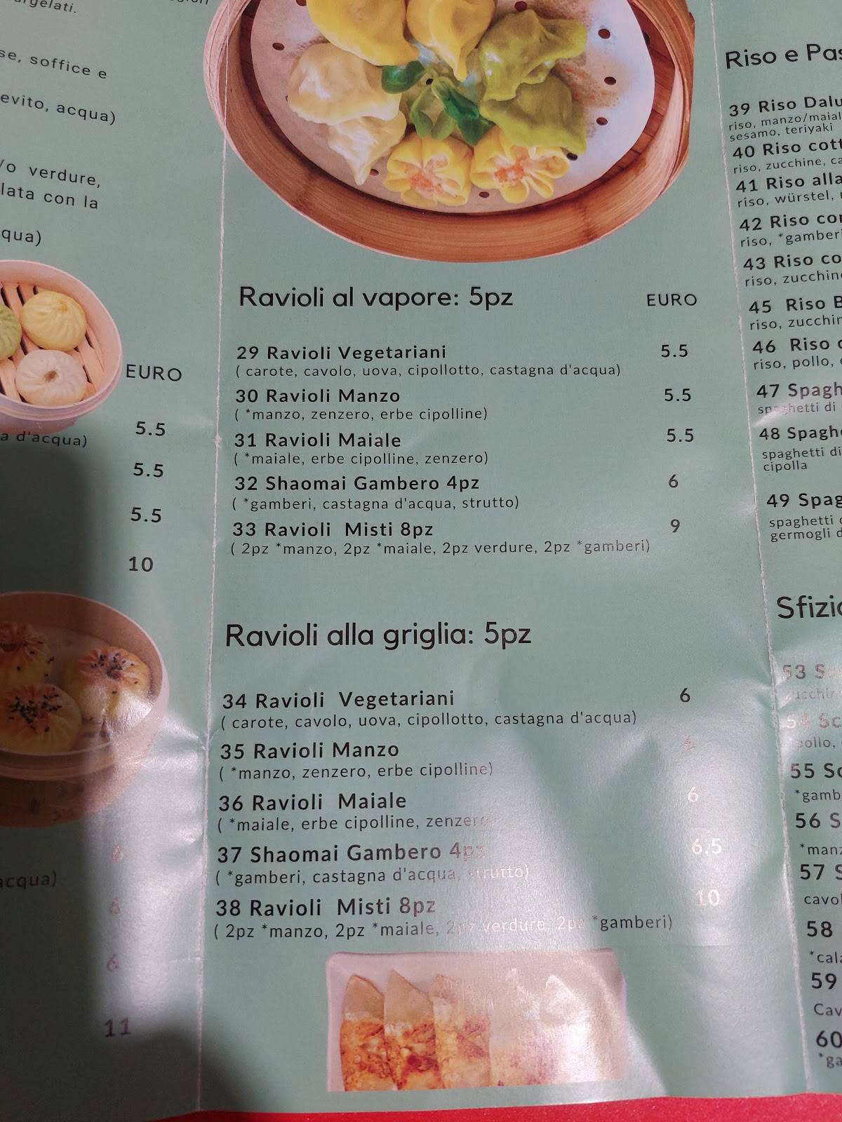 Menu da Bao House ristorante, Trieste