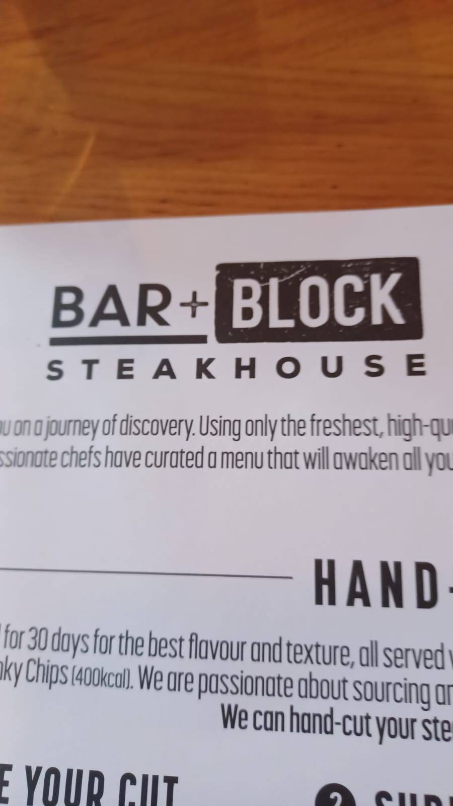 Menu at Bar + Block Steakhouse Winnersh, Wokingham