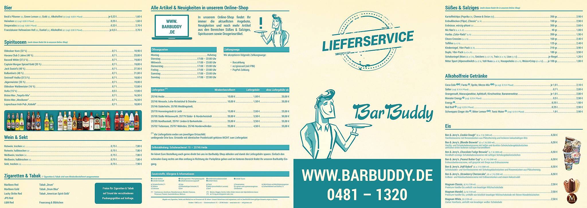 Speisekarte von BarBuddy, Heide