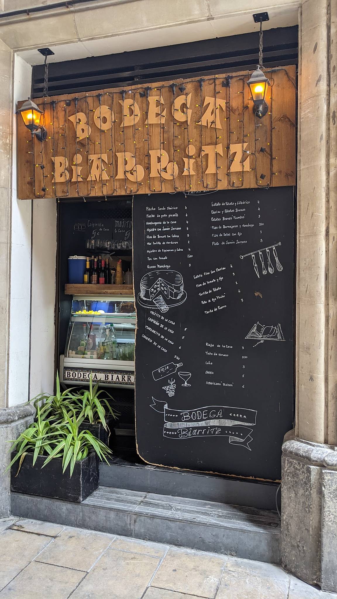 Menu at Bodega Biarritz 1881 restaurant, Barcelona, Carrer Nou de Sant ...