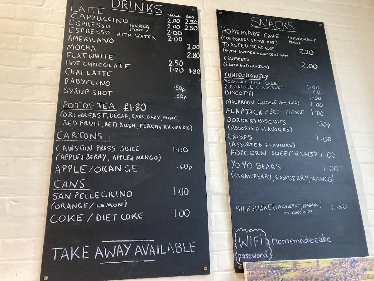 Menu at Barnaby's Coffee Shop, Swanmore