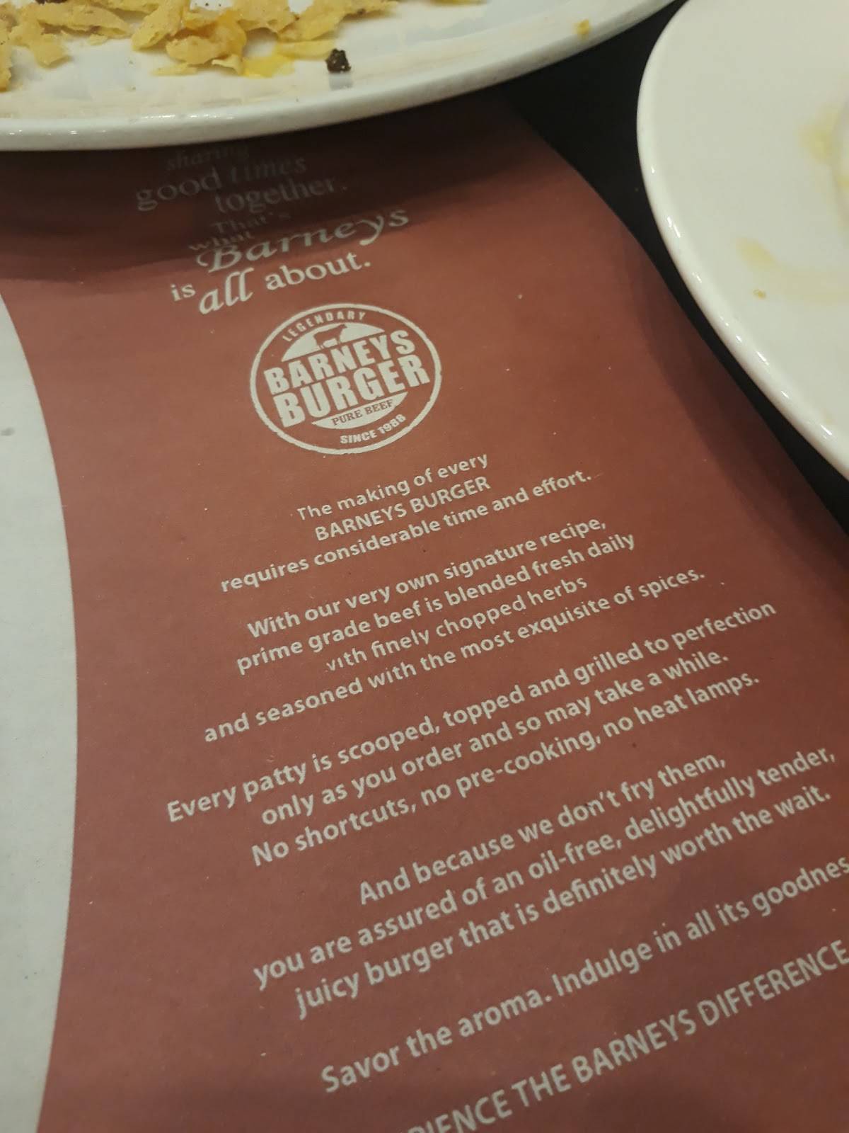 Menu at Barneys Burger Bar + Kitchen, San Fernando, 2MMF+XRC