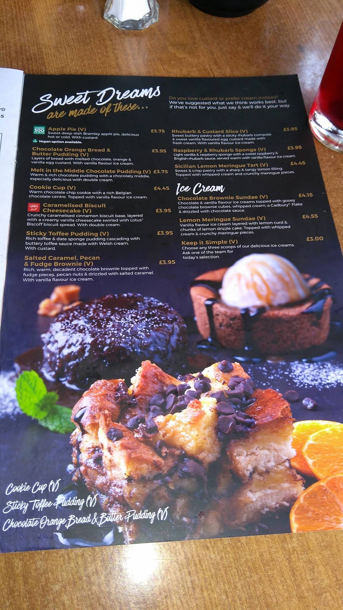Menu at Wheatsheaf pub & bar, Baslow