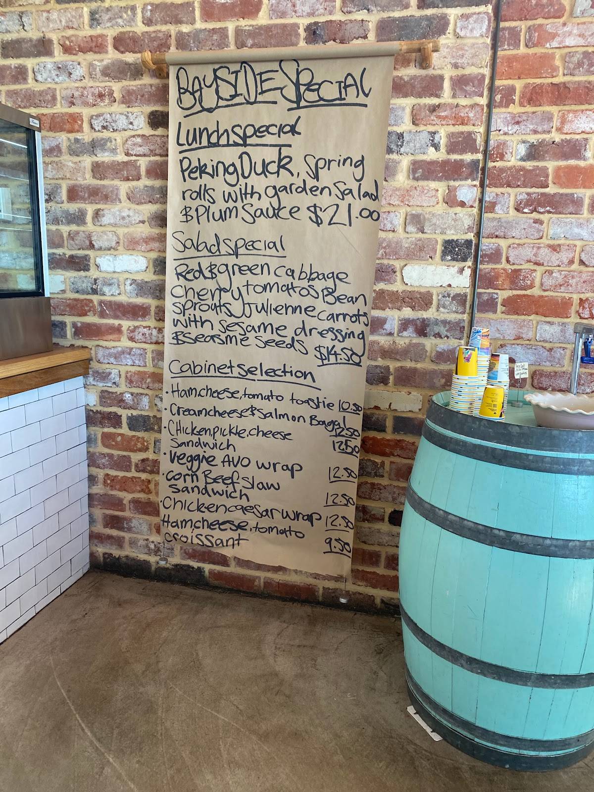 Menu at Bayside Kitchen cafe, Crawley