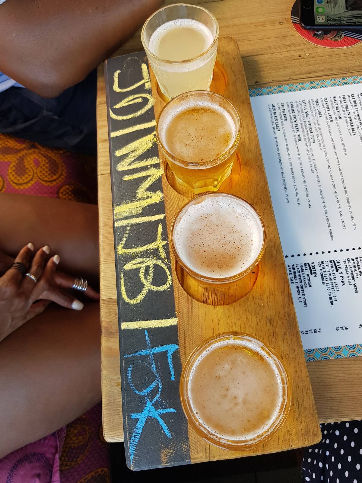 Menu at BeerShack pub & bar, Port Elizabeth, Dolphin's Leap